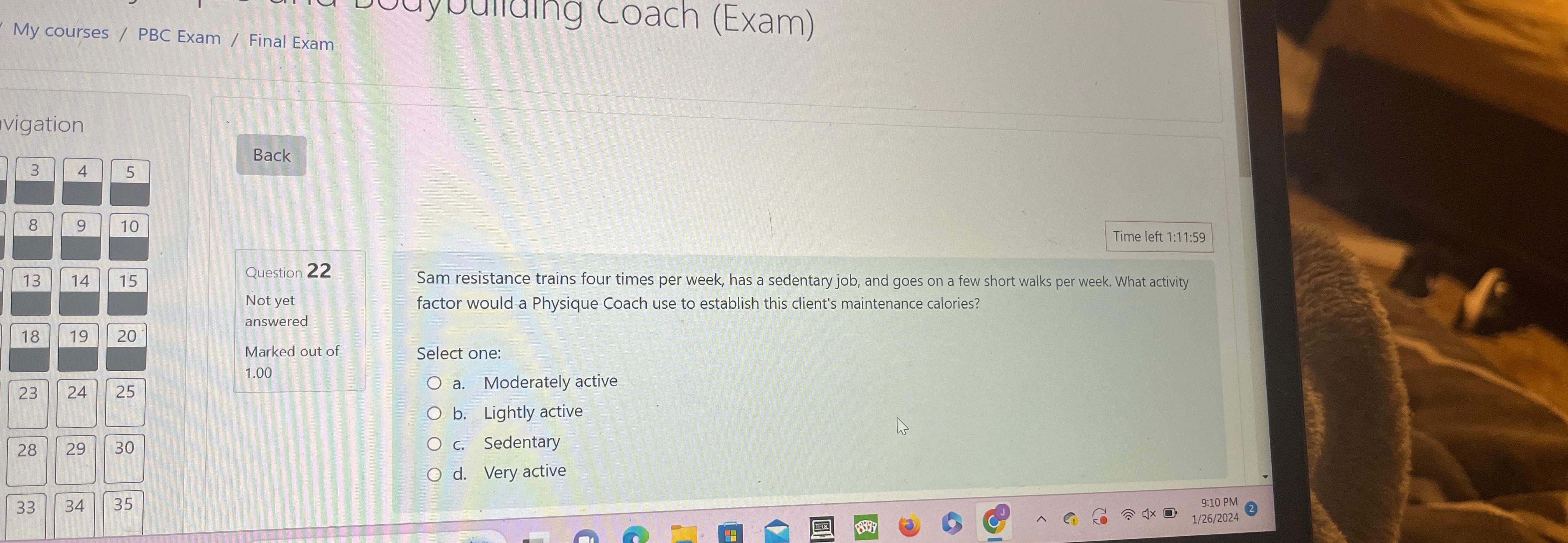Solved My courses / ﻿PBC Exam / ﻿Final Exam(Exam)BackTime | Chegg.com