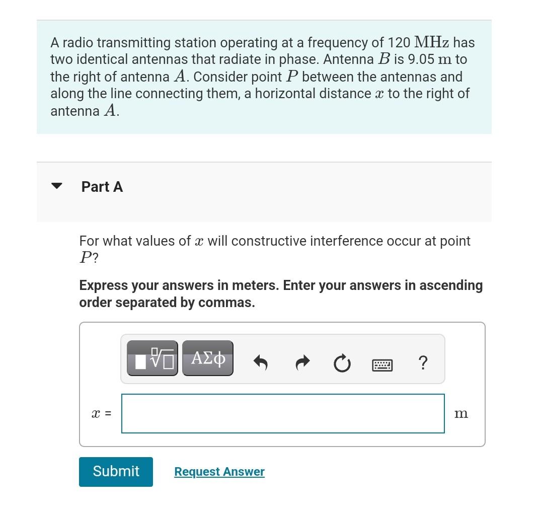 Solved A radio transmitting station operating at a frequency | Chegg.com
