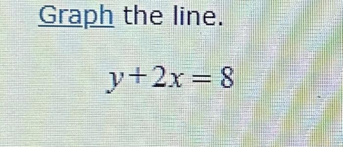 Solved Graph the line. y+2x=8 | Chegg.com
