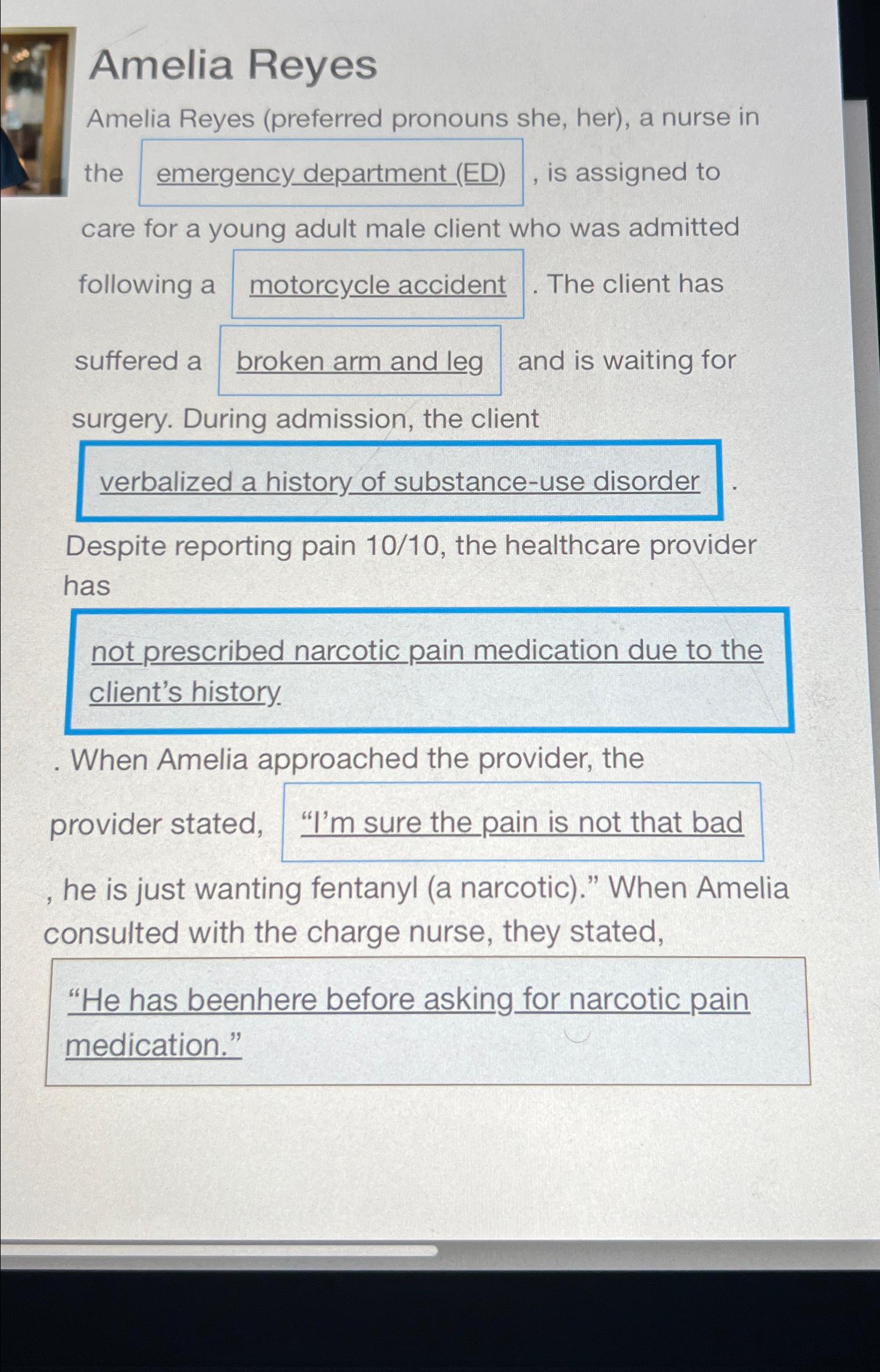 Solved Amelia ReyesAmelia Reyes (preferred pronouns she, | Chegg.com