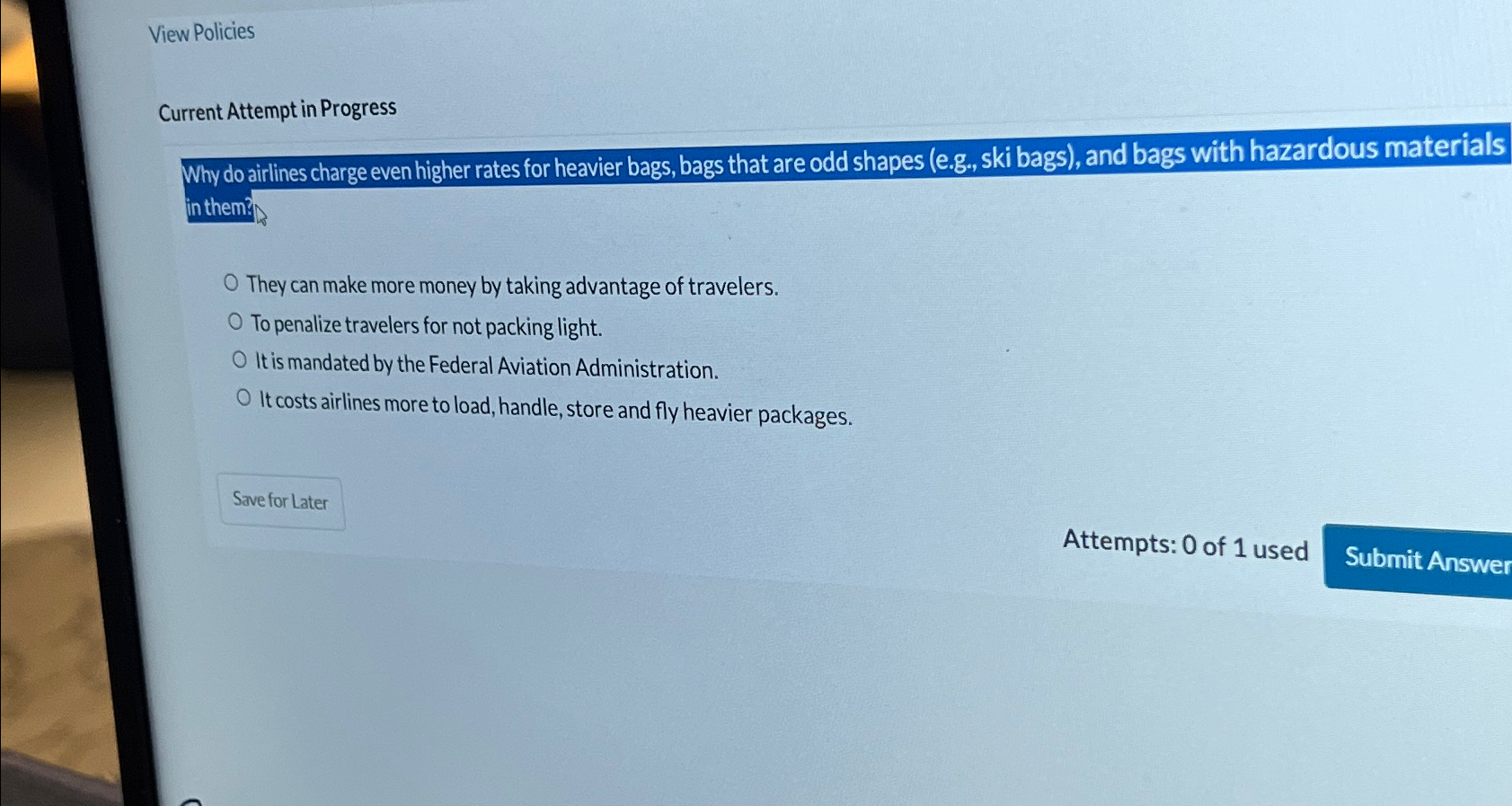 Solved View PoliciesCurrent Attempt in ProgressWhy do | Chegg.com