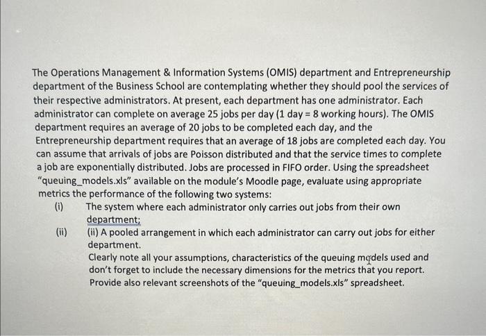 Solved The Operations Management \& Information Systems | Chegg.com