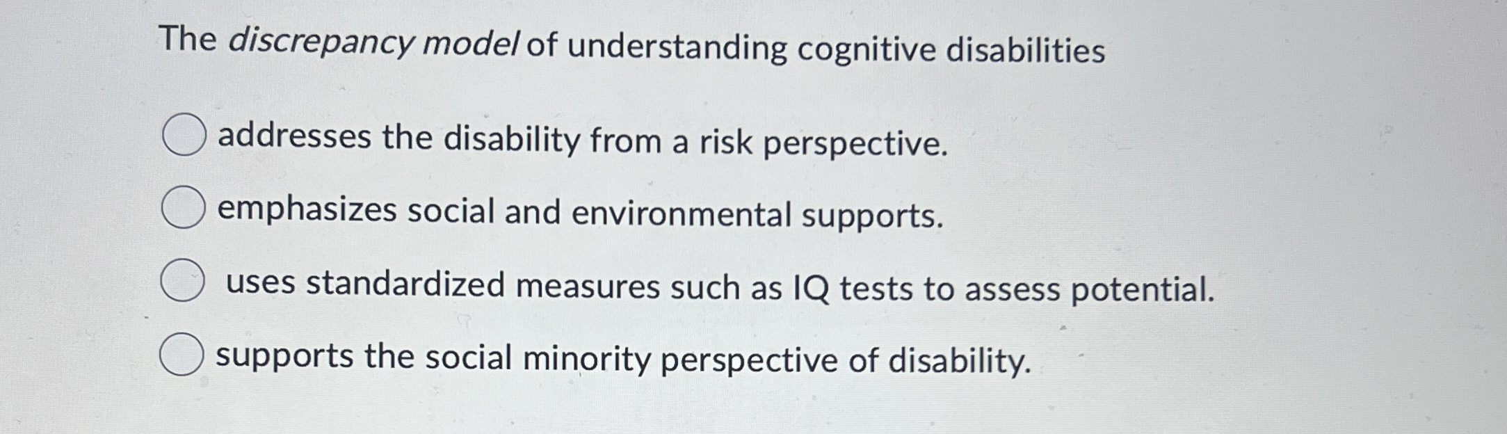 Solved The discrepancy model of understanding cognitive | Chegg.com