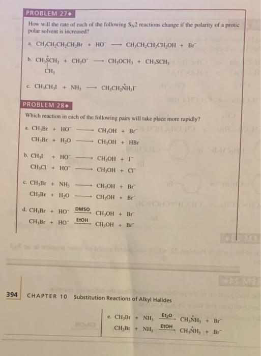 Solved How will the rate of each of the following SN2 | Chegg.com