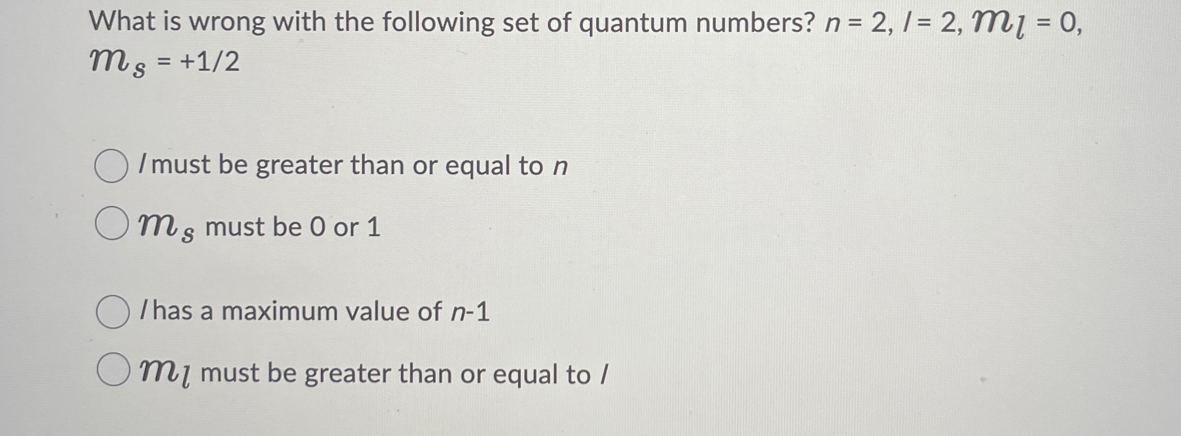 Solved What is wrong with the following set of quantum | Chegg.com