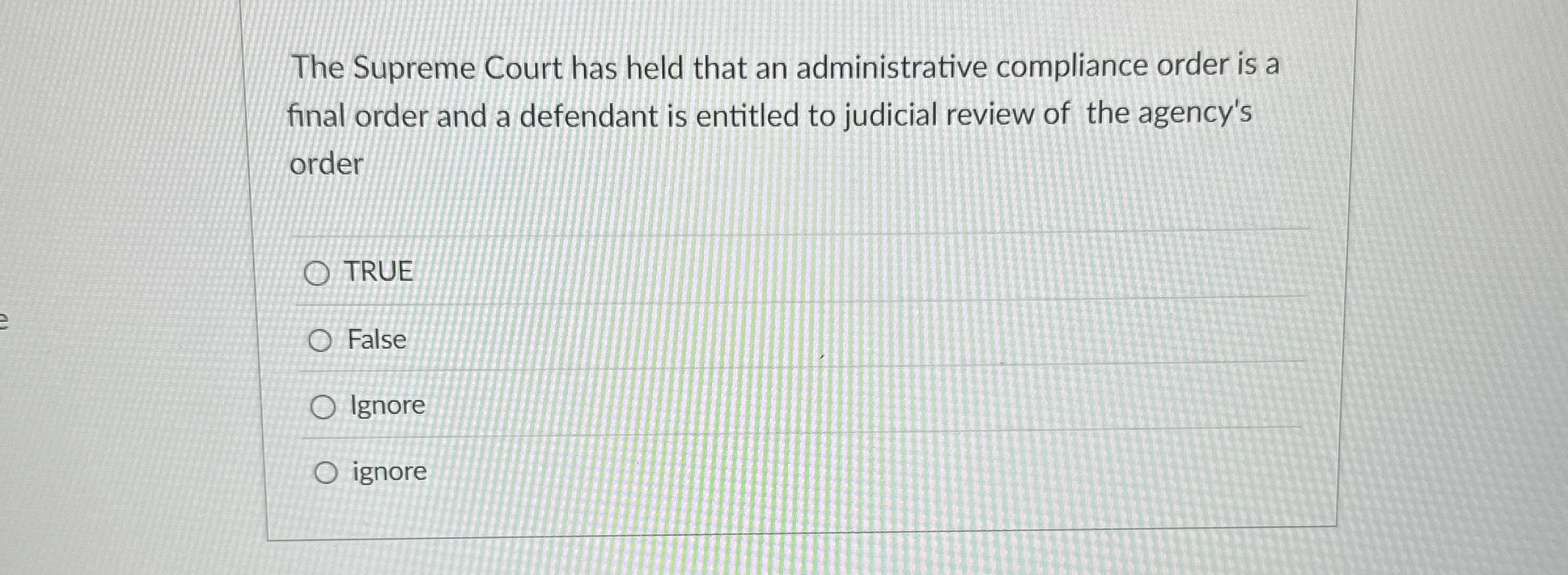 Solved The Supreme Court has held that an administrative | Chegg.com