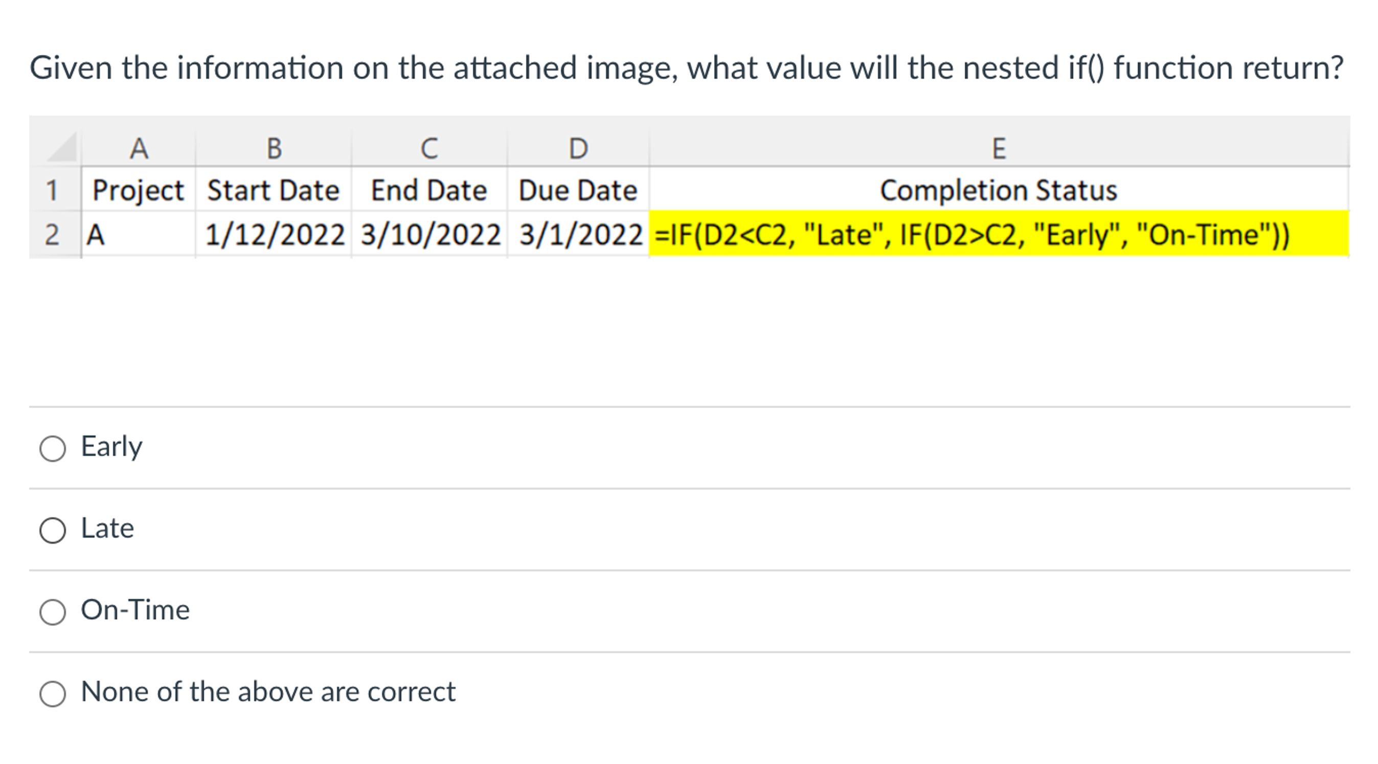 Solved None of the above are correctGiven the information on | Chegg.com