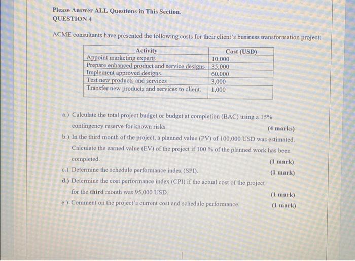 Solved Please Answer ALL Questions in This Section. QUESTION | Chegg.com