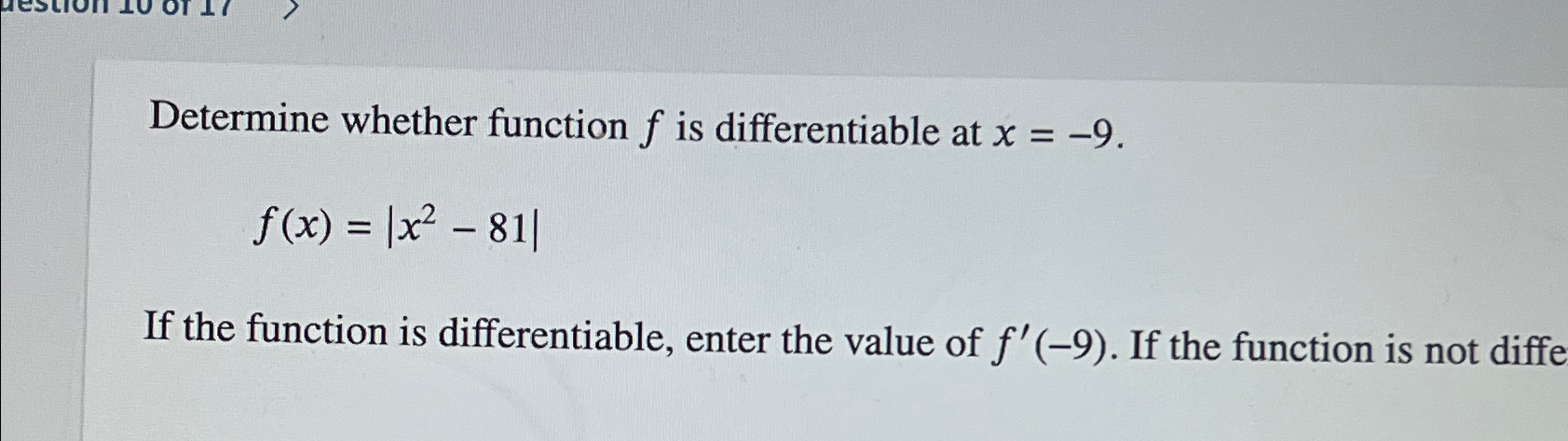 Solved Determine whether function f ﻿is differentiable at | Chegg.com