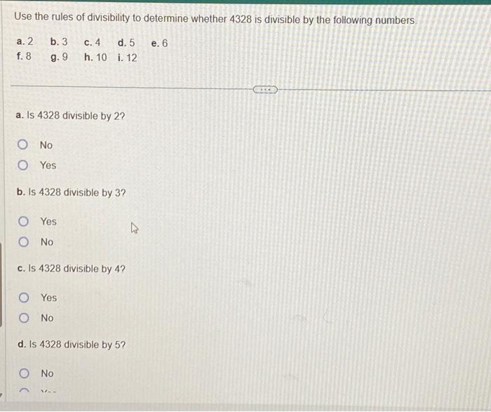 Solved Use the rules of divisibility to determine whether | Chegg.com