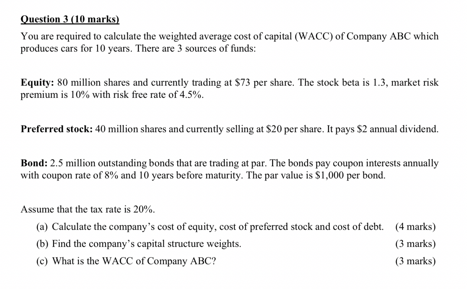 Solved Question 3 (10 ﻿marks)You are required to calculate | Chegg.com