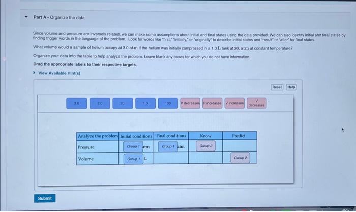Solved Since volume and pressure are inversely relatod, we | Chegg.com