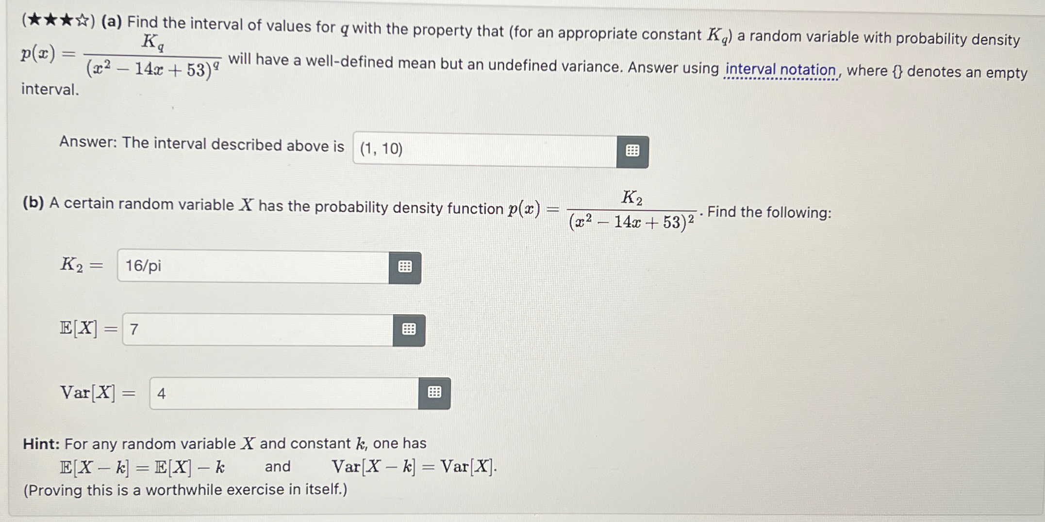 Solved ) (a) ﻿Find the interval of values for q ﻿with the | Chegg.com