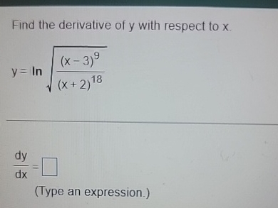Solved Find the derivative of y ﻿with respect to | Chegg.com