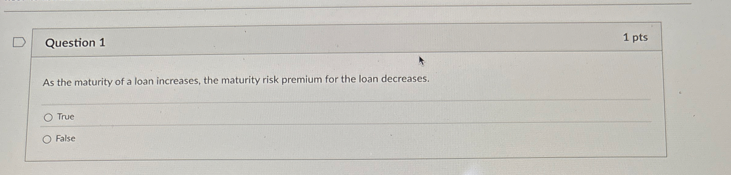 Question 11 ﻿ptsAs the maturity of a loan increases, | Chegg.com