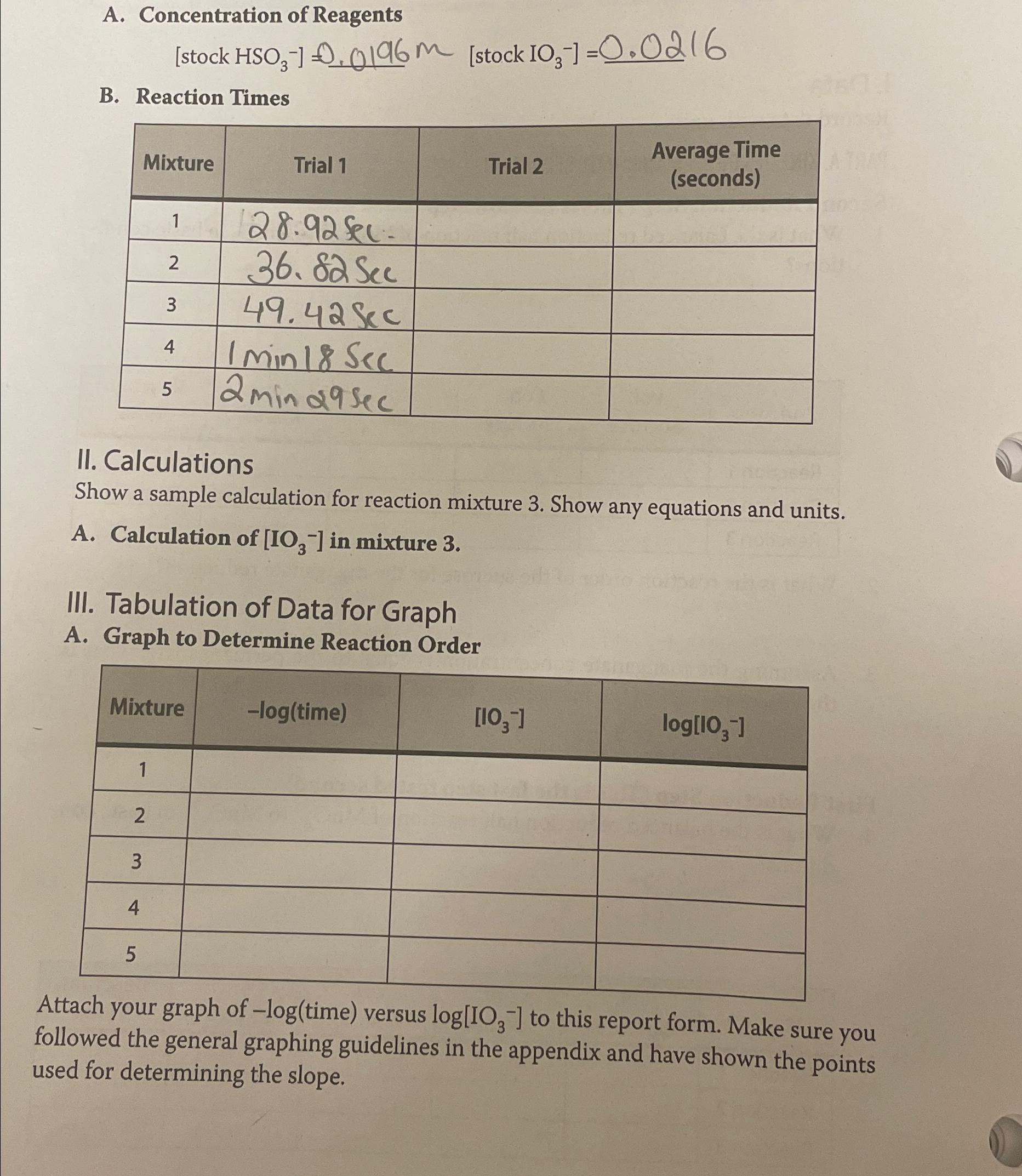 A. ﻿Concentration of ReagentsB. ﻿Reaction | Chegg.com