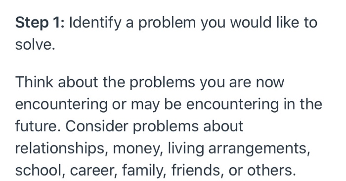 Solved Step 1: Identify a problem you would like to solve. | Chegg.com