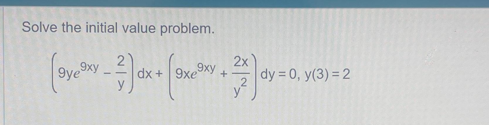 Solved Solve the initial value | Chegg.com
