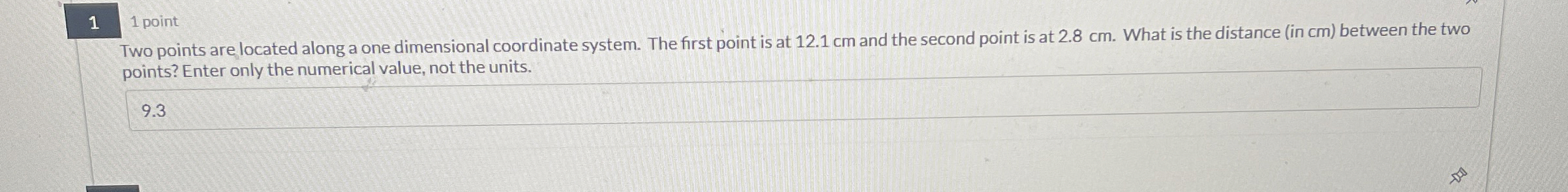 Solved Two points are located along a one dimensional | Chegg.com