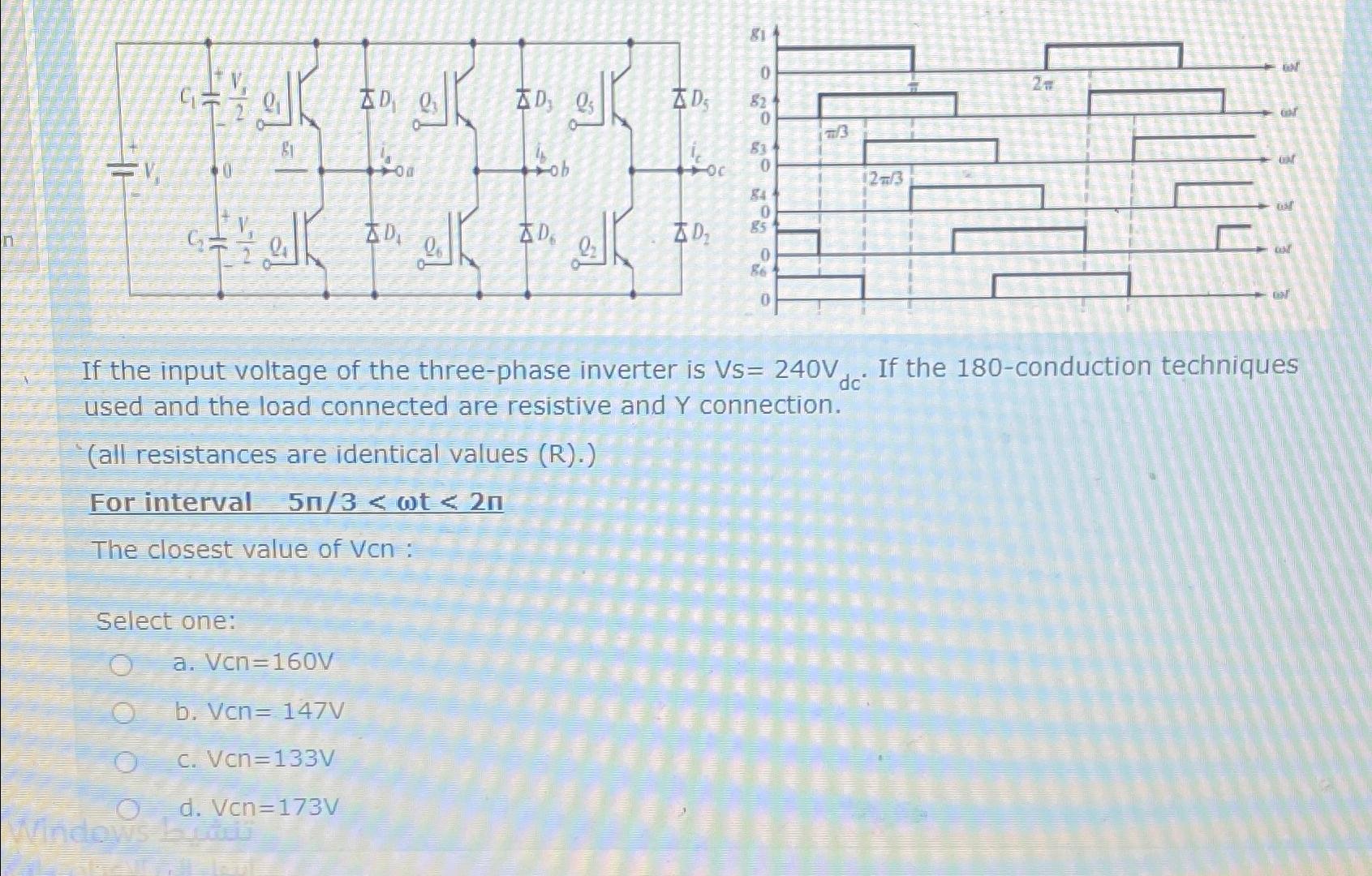 Solved used and the load connected are resistive and Y | Chegg.com