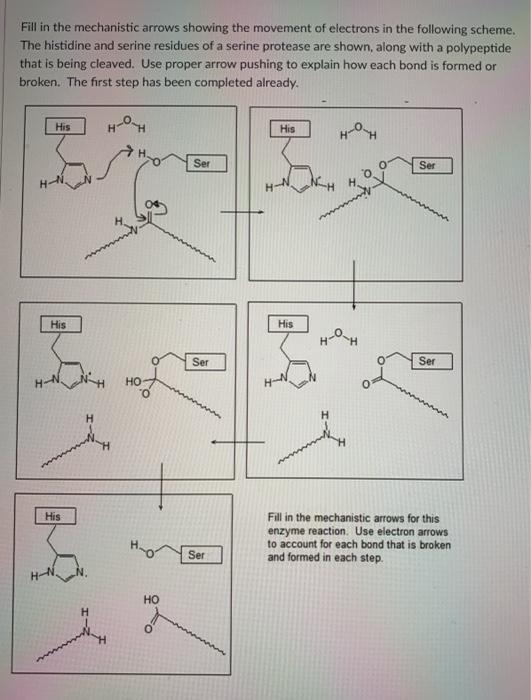 Solved Fill in the mechanistic arrows showing the movement | Chegg.com