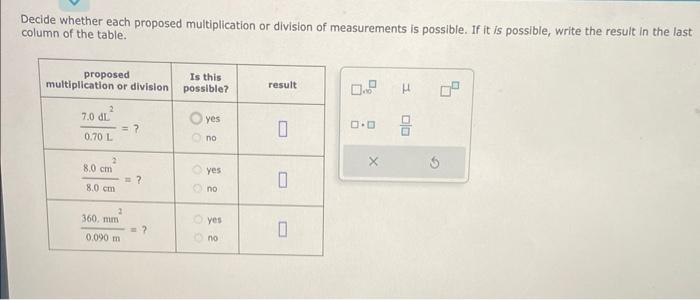 Solved Decide whether each proposed multiplication or | Chegg.com