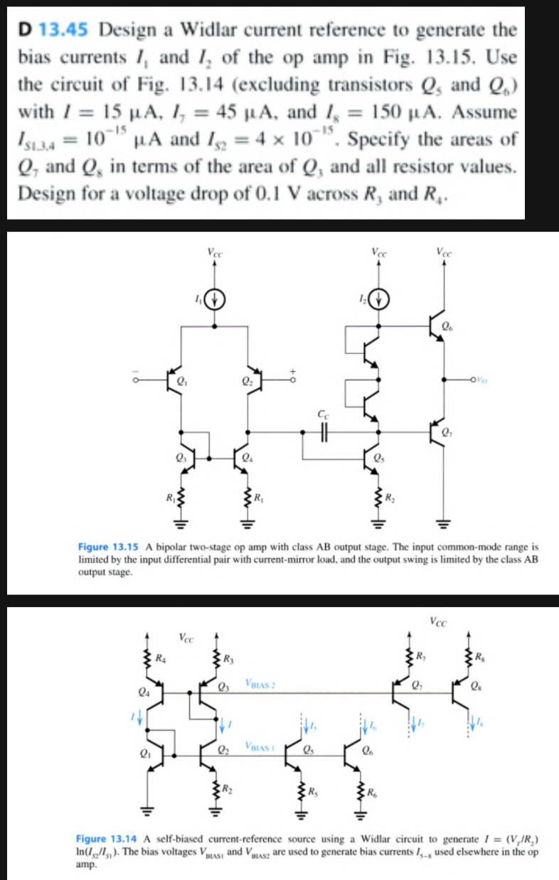 Solved a D 13.45 Design a Widlar current reference to | Chegg.com