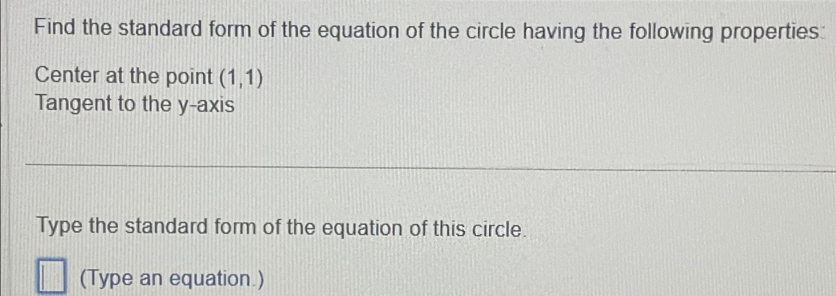 Solved Find the standard form of the equation of the circle | Chegg.com