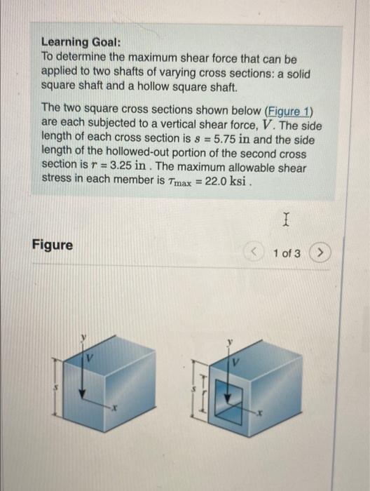 Solved Learning Goal: To determine the maximum shear force | Chegg.com