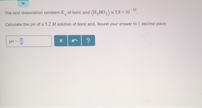 Solved The acid dissociation constant K, of boric acid | Chegg.com
