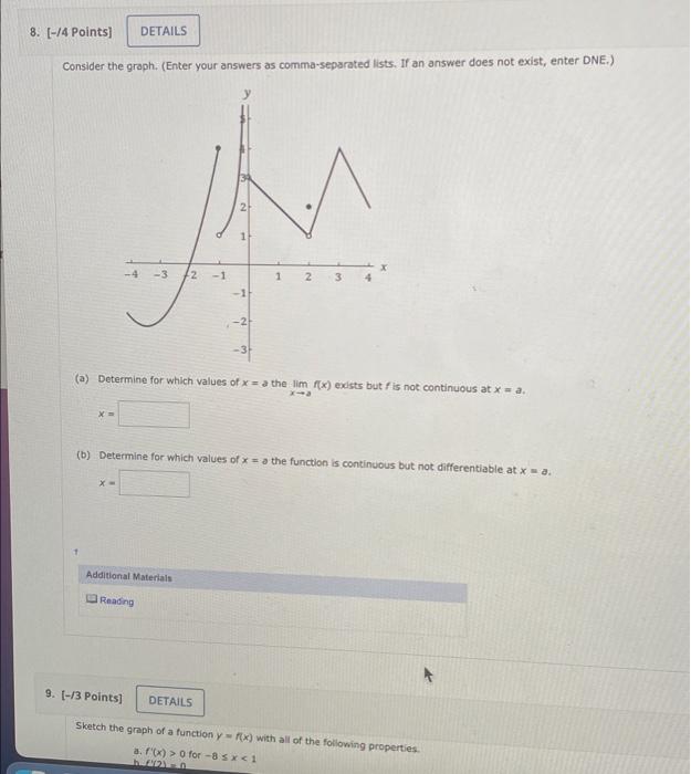 Solved 8. [-14 Points) DETAILS Consider the graph. (Enter | Chegg.com