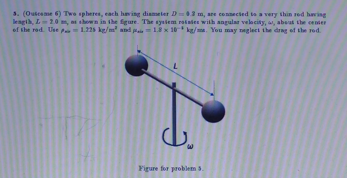 Solved 5. (Outcome 6) Two spheres, each having diameter | Chegg.com