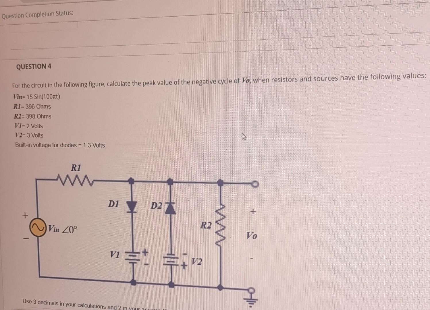 Solved For the circuit in the following figure, calculate | Chegg.com