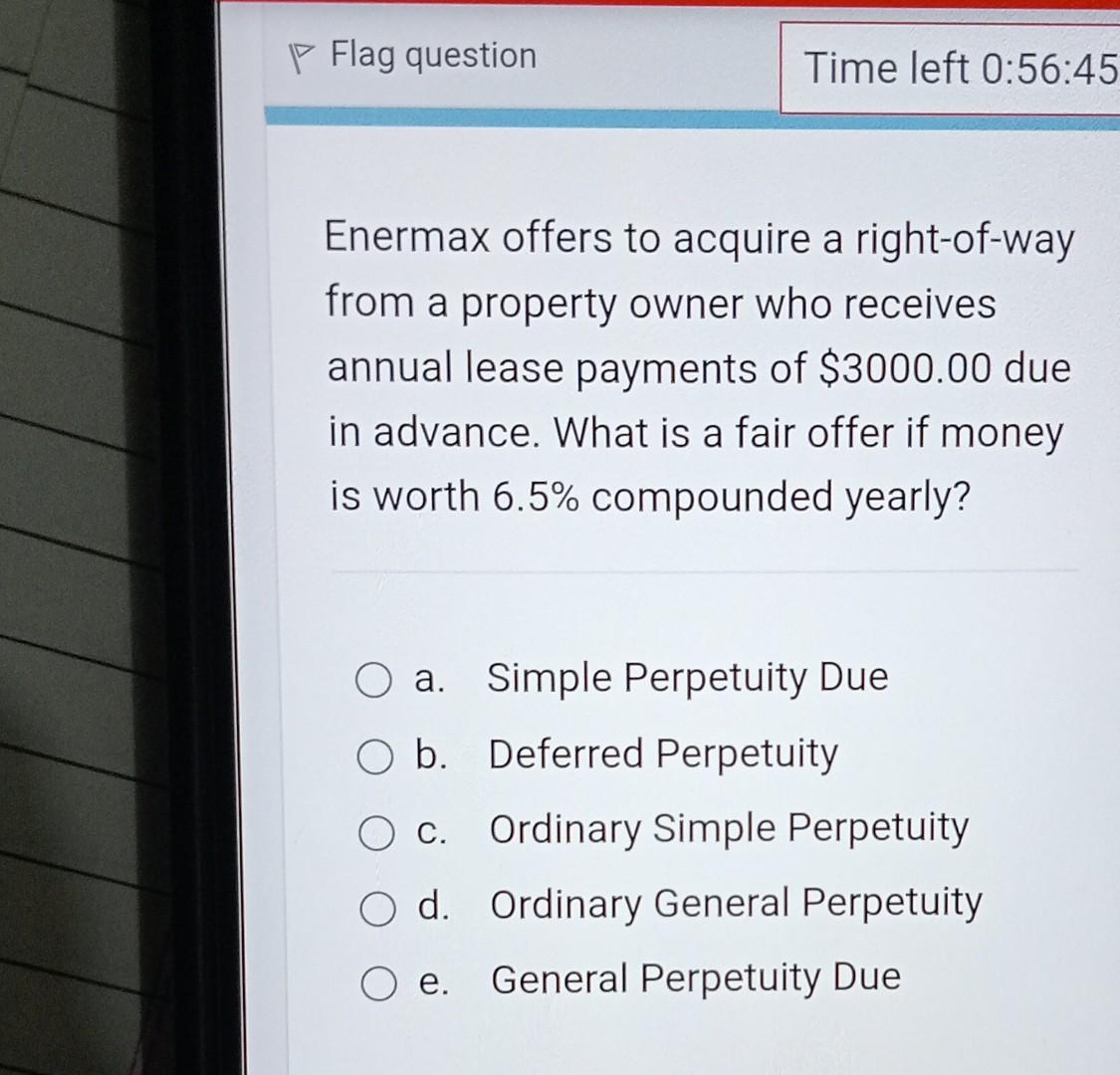 Solved Enermax offers to acquire a right-of-way from a | Chegg.com