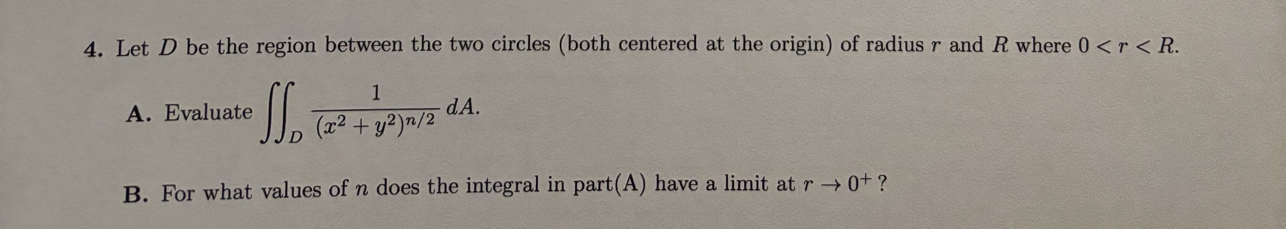 Solved Let D ﻿be the region between the two circles (both | Chegg.com