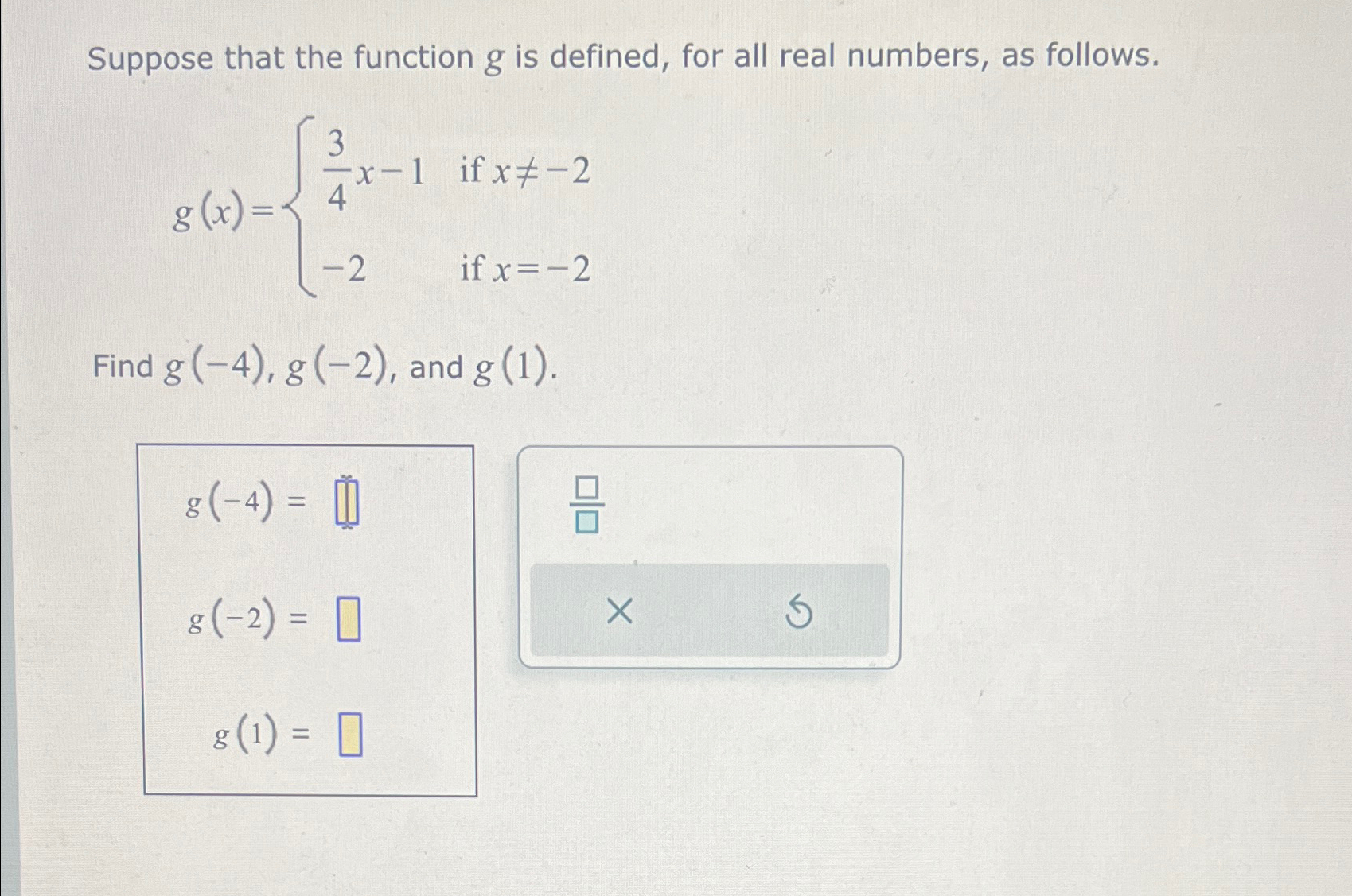 Solved Suppose that the function g ﻿is defined, for all real | Chegg.com