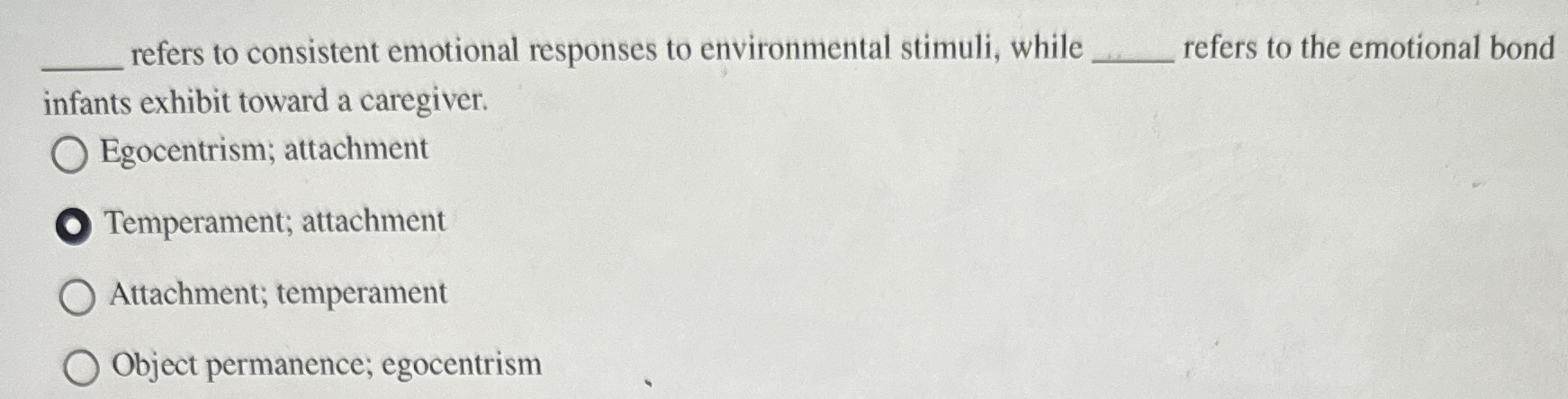 Solved refers to consistent emotional responses to | Chegg.com