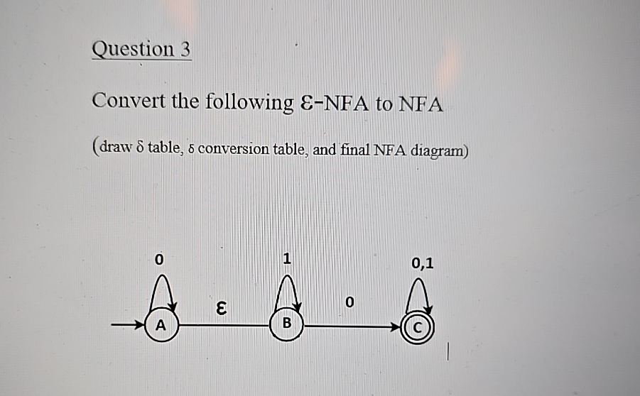 Solved Question 3Convert the following 8- ﻿NFA to NFA(draw δ | Chegg.com