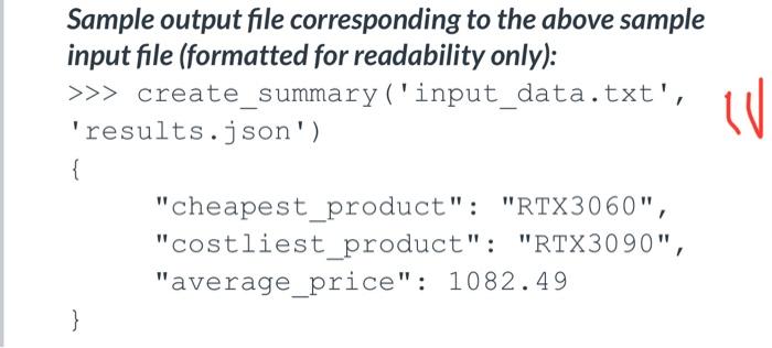 Solved 35 points Write a function (create_summary) that | Chegg.com Solved 35 points Write a function (create_summary) that | Chegg.com