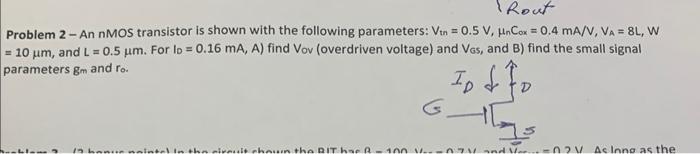 Solved Problem 2 An Nmos Transistor Is Shown With The