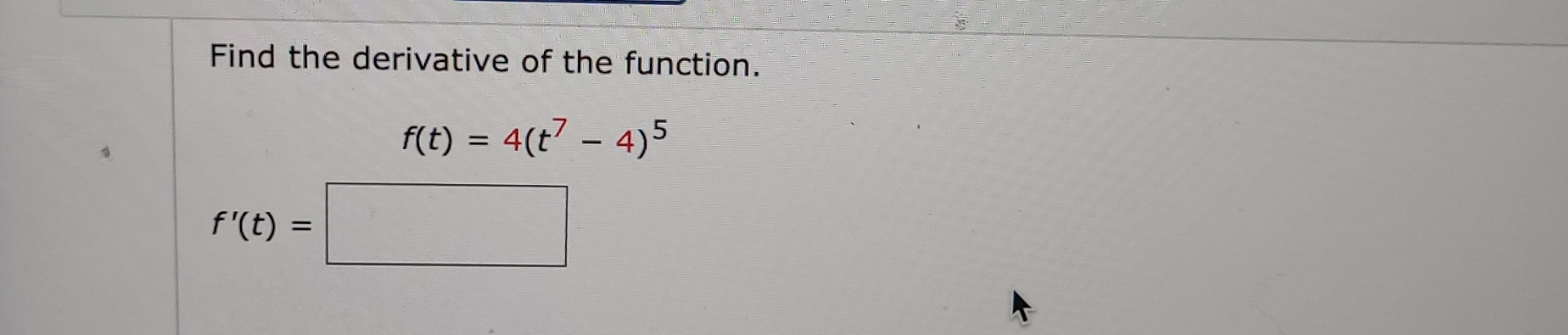 Solved Find The Derivative Of The