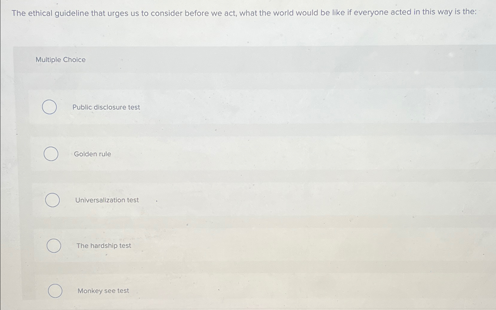 Solved The ethical guideline that urges us to consider | Chegg.com