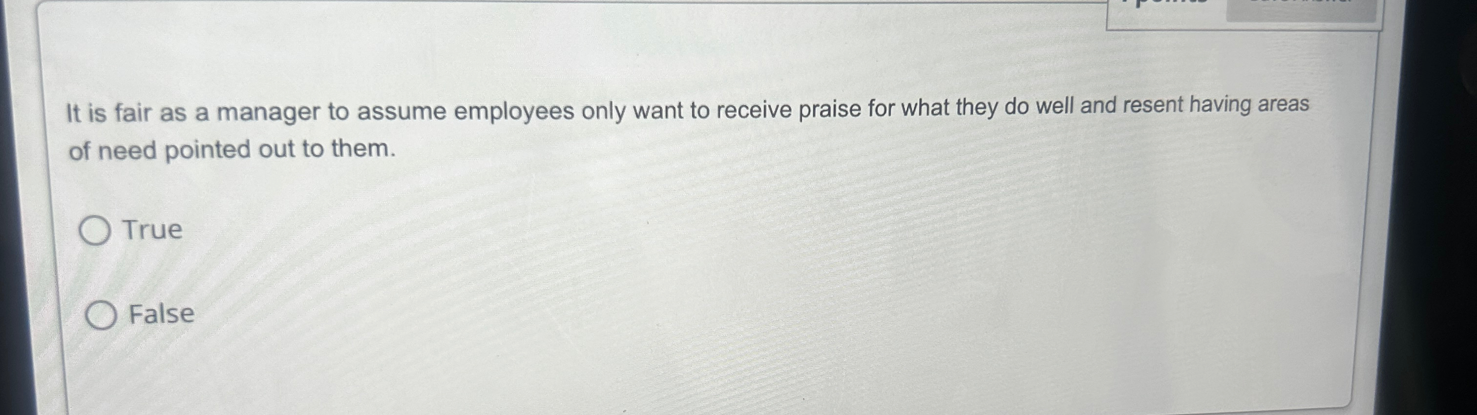 Solved It is fair as a manager to assume employees only want | Chegg.com