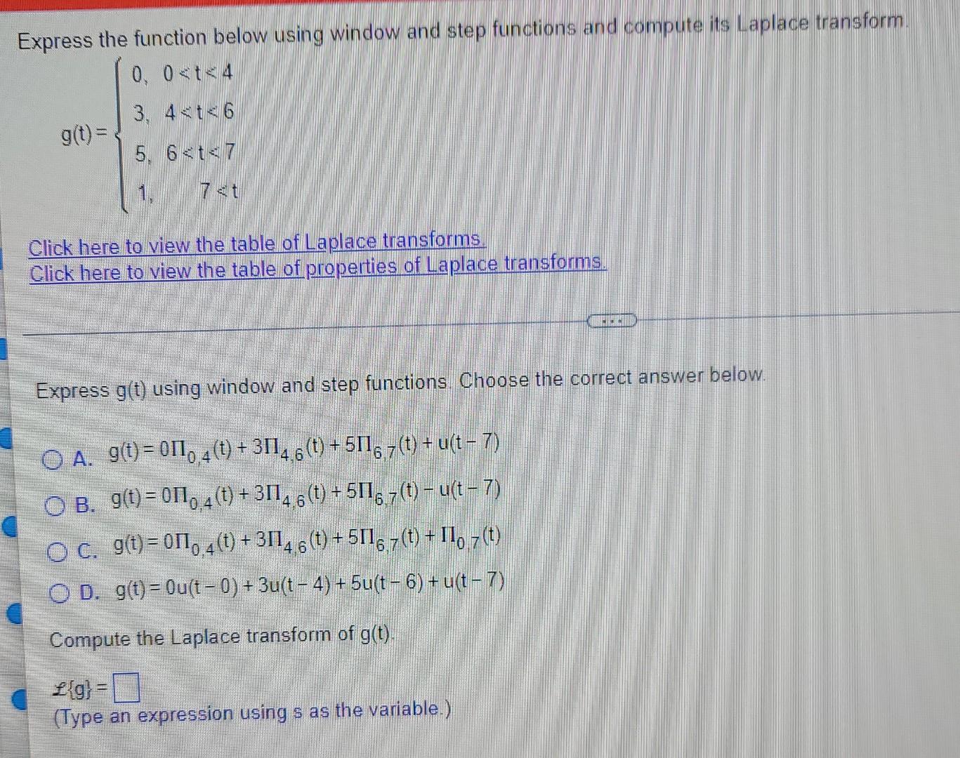 Solved Express the function below using window and step | Chegg.com