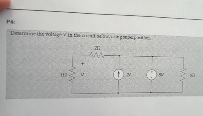 Solved Determine the voltage V in the circuit below, using | Chegg.com