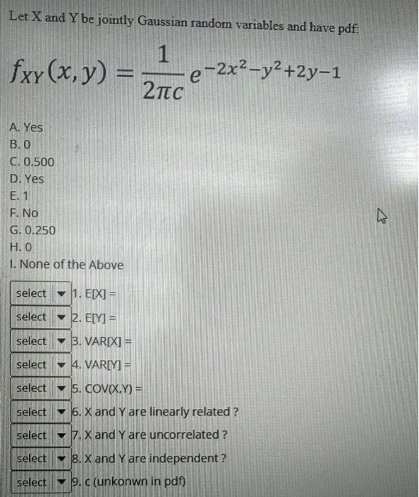 Solved Let X and Y be jointly Gaussian random variables and | Chegg.com
