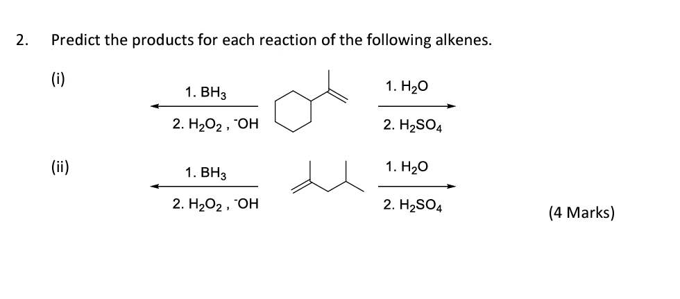 Solved Predict the products for each reaction of the | Chegg.com