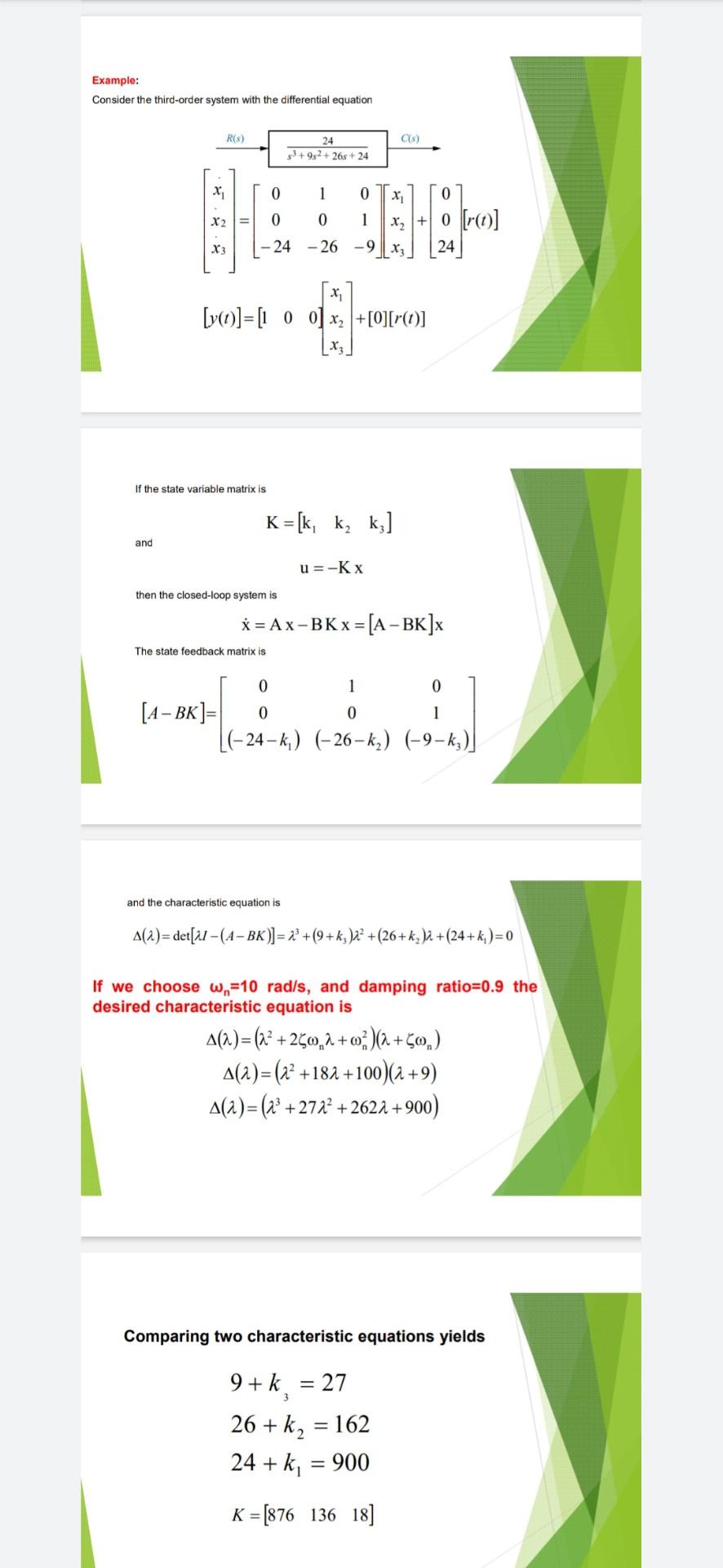 Solved Example: Consider the third-order system with the | Chegg.com