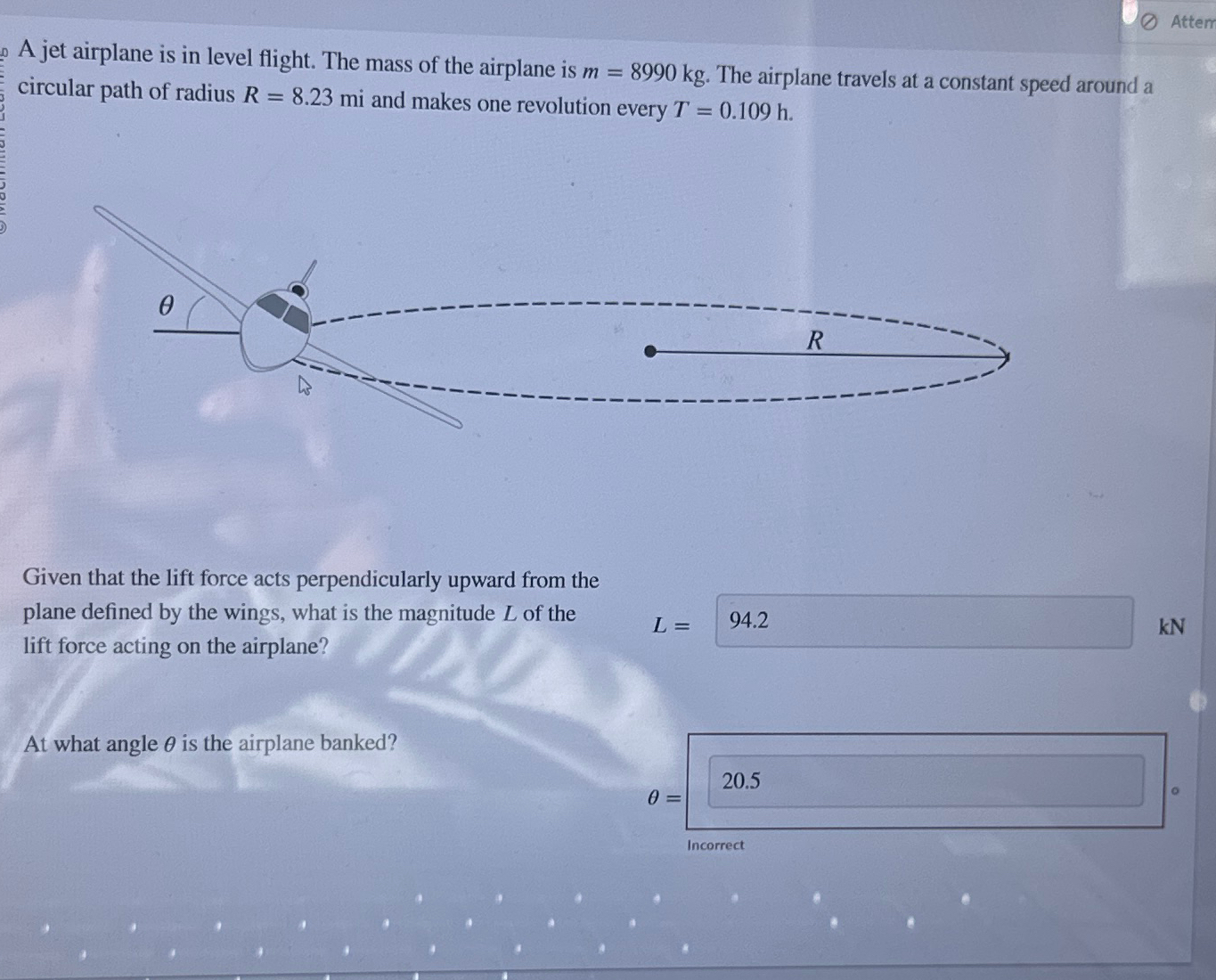 Solved A jet airplane is in level flight. The mass of the | Chegg.com