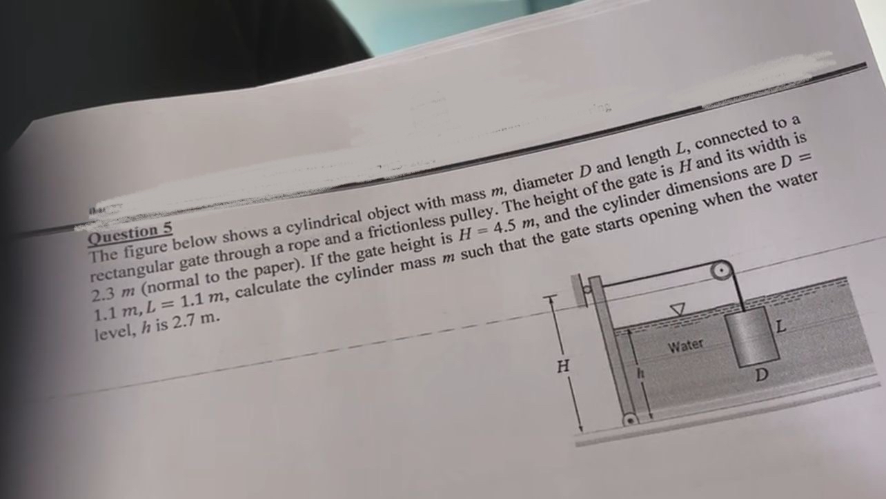 Solved Question 5The figure below shows a cylindrical object | Chegg.com